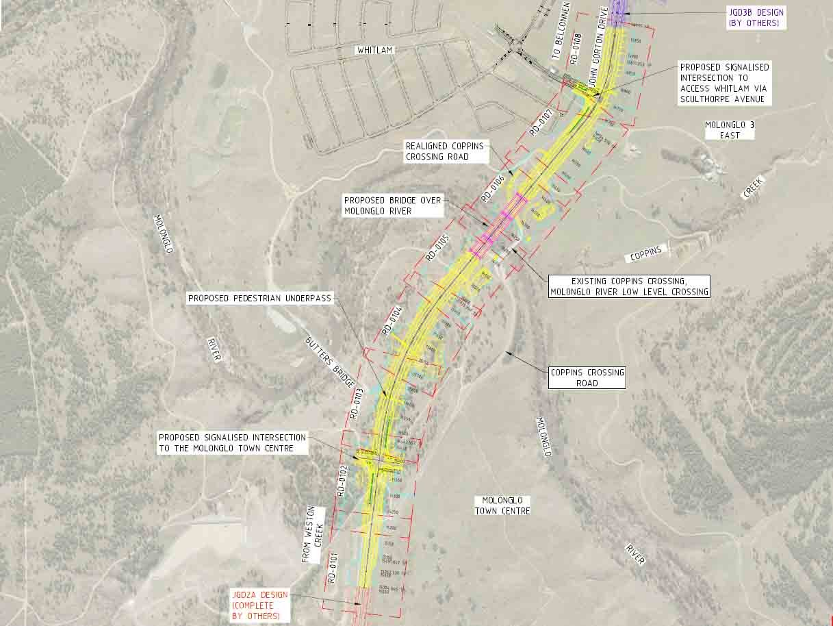 Works begin on first stage of $225m Molonglo River Bridge in the ACT