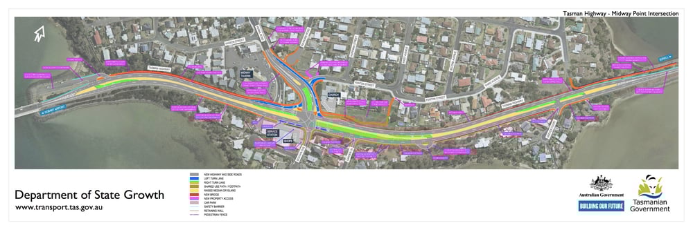 Works begin on $46m Midway Point intersection upgrade in TAS