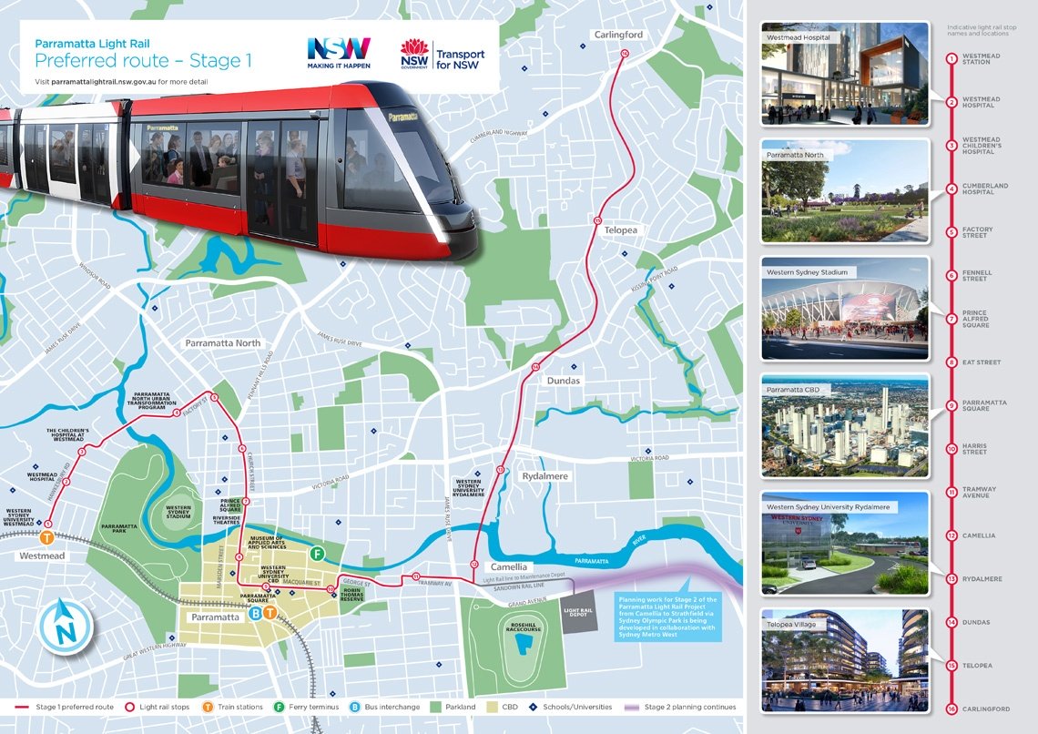 $1bn light rail project for the Greater Parramatta region